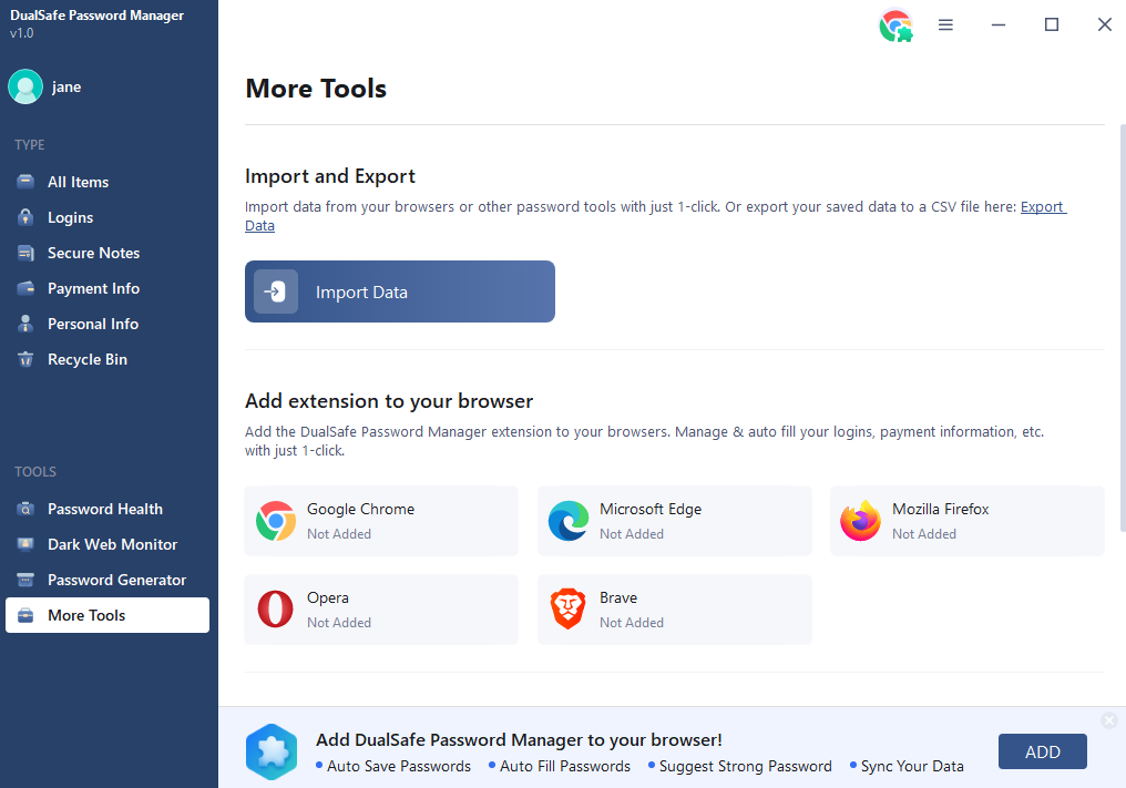 IObit recommends the secure DualSafe Password Manager