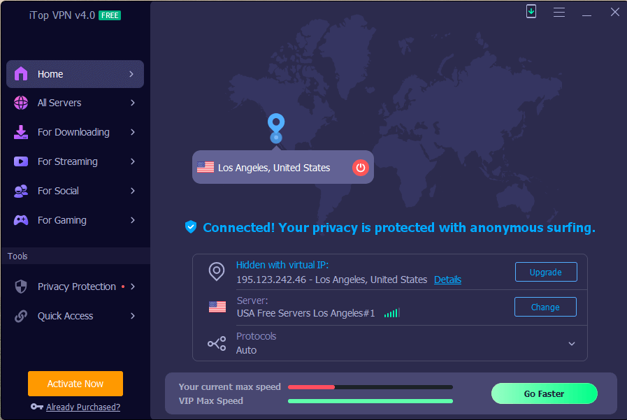 IObit recommend the best free, fast, secure VPN - iTop VPN